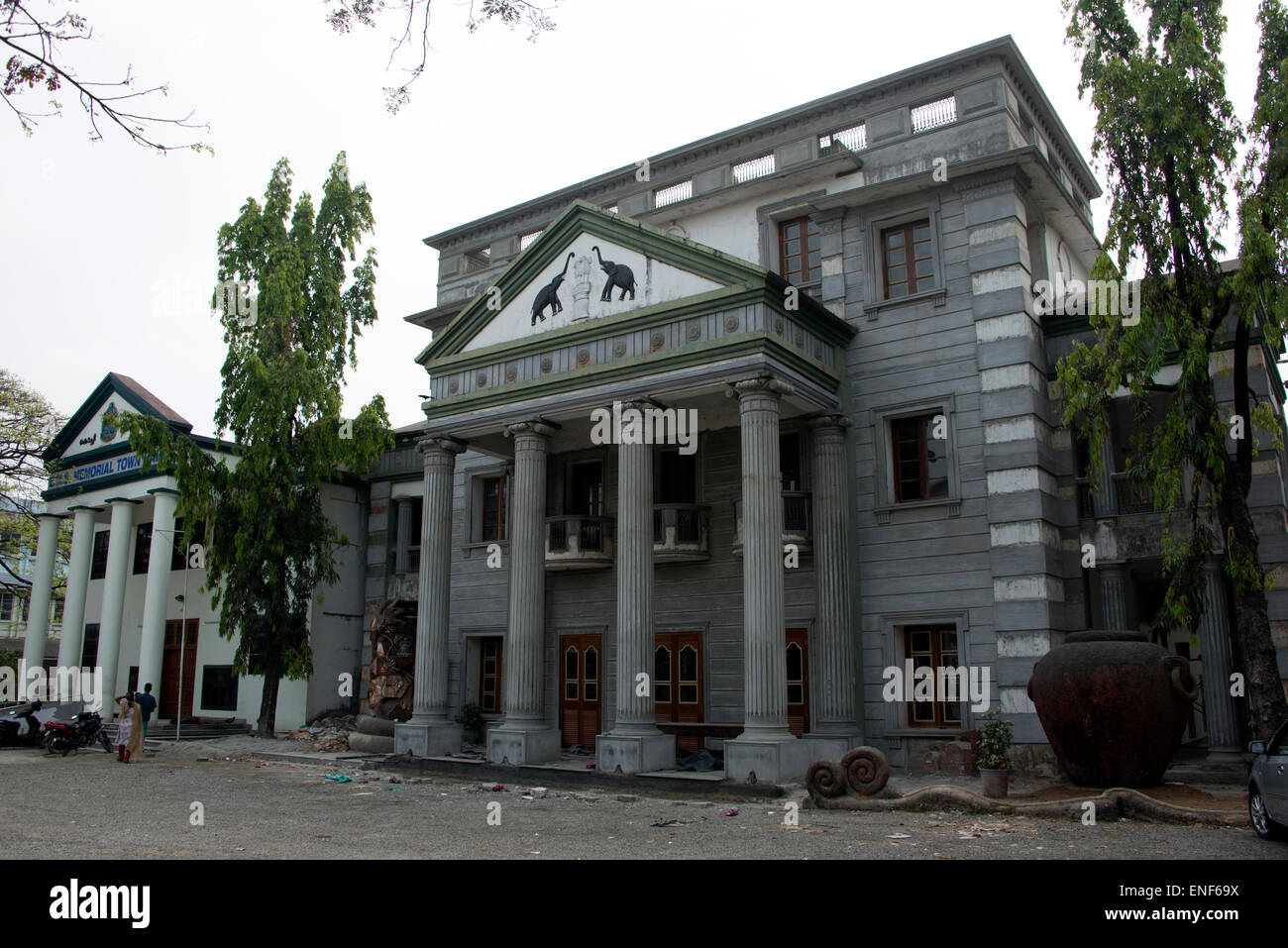 Ernakulam Town Hall and the adjoining grey building used for wedding ...