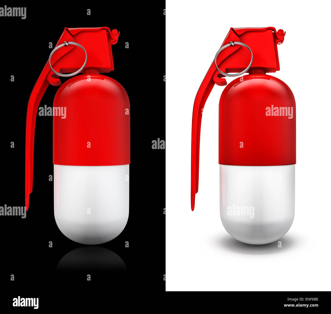 3D render of medical capsule as hand grenade Stock Photo - Alamy