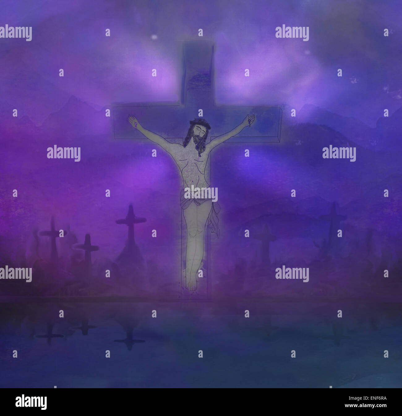 The Crucifixion of Jesus Christ on the Cross Stock Photo - Alamy