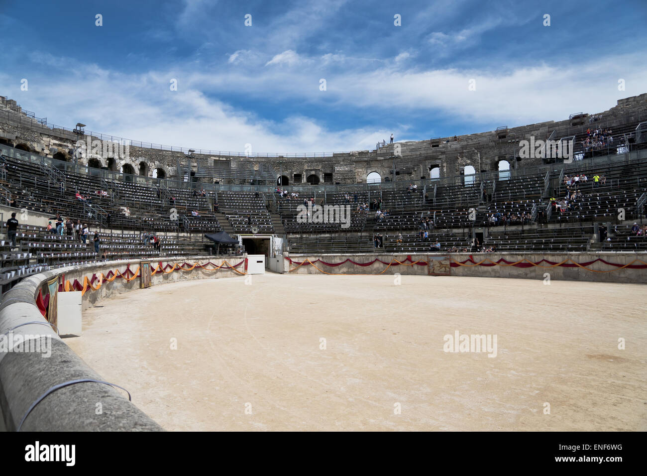 Roman re-enactment games in Arena of Nimes a Roman amphitheatre ...
