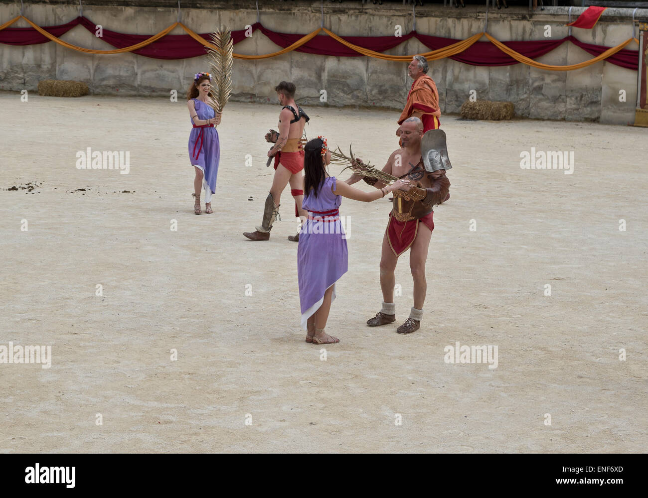 Roman Gladiator Re Enactment In Roman High Resolution Stock Photography ...