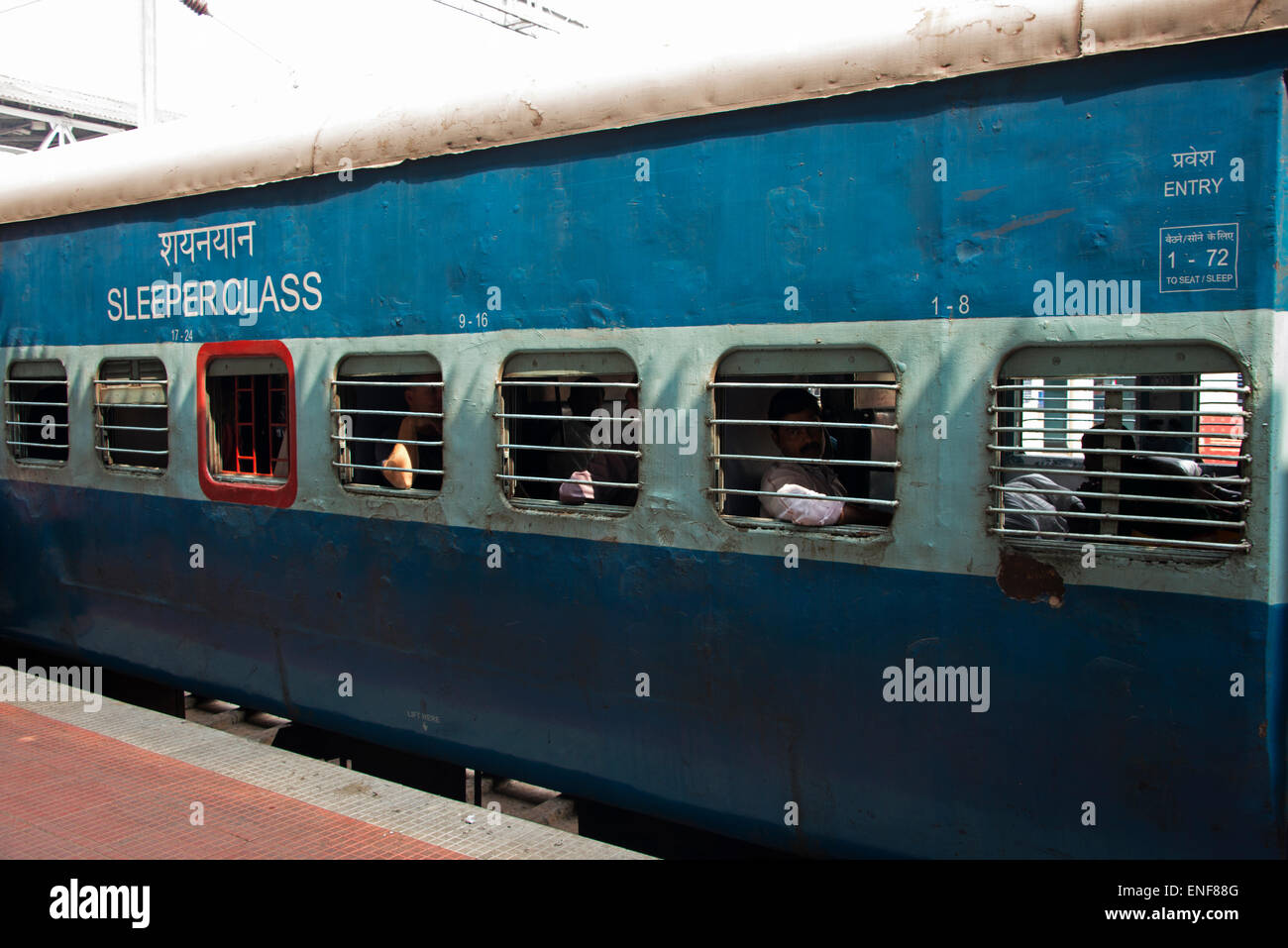 Rail passengers in the Sleeper Class train at Ernakulam Junction ...
