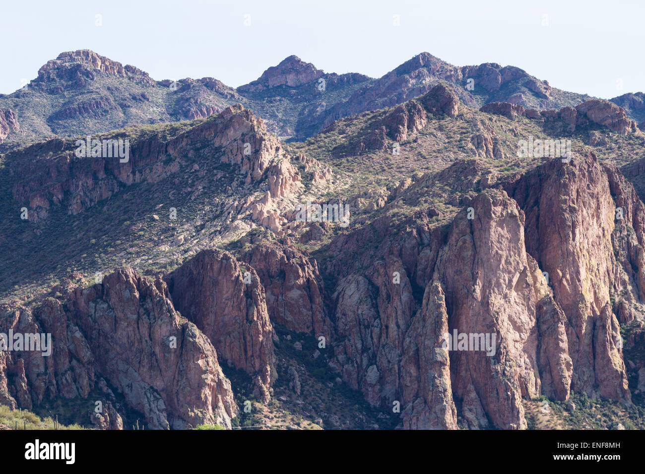 Arizona mountain landscape in springtime with greenery on the red rock ...