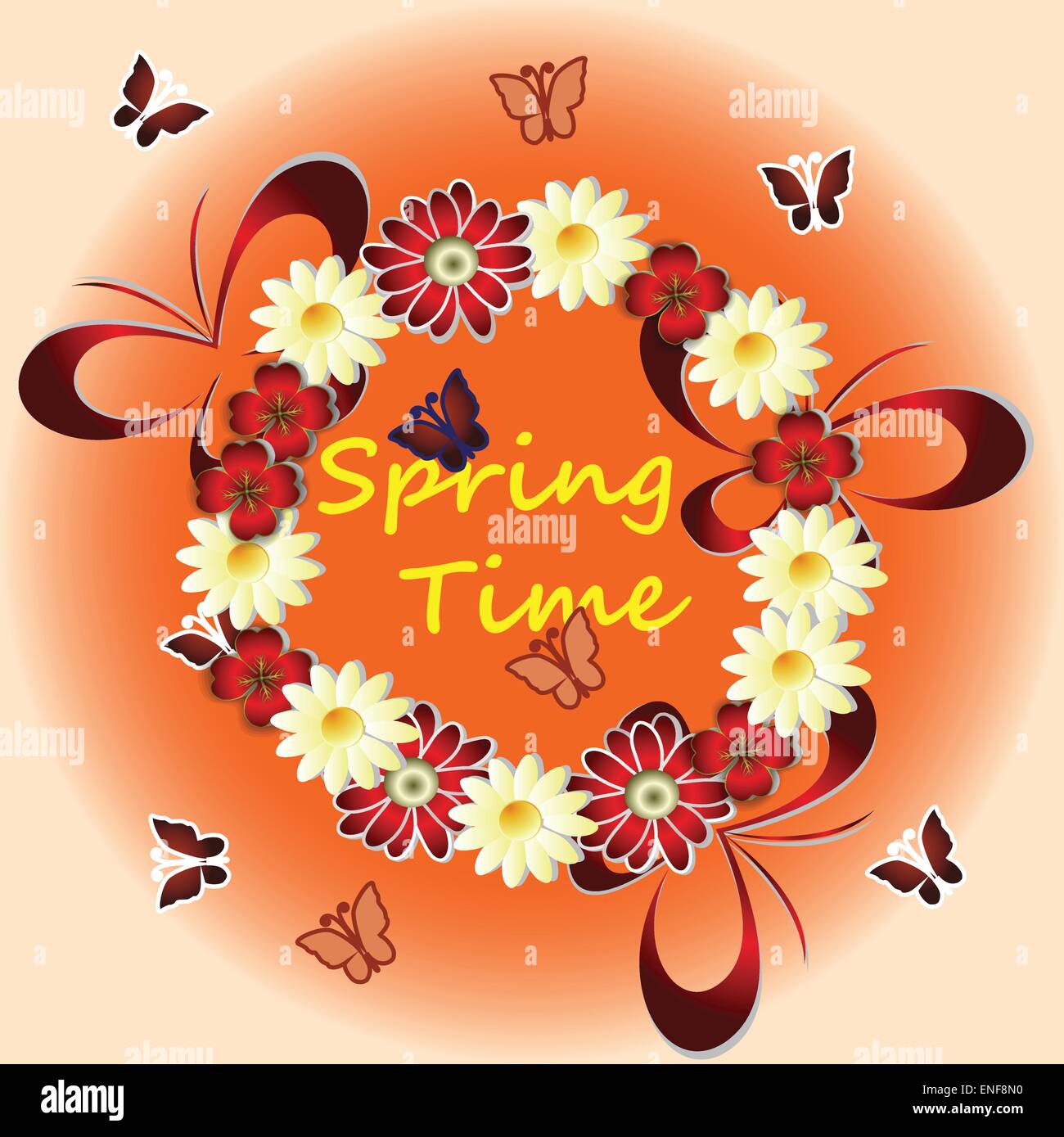 Spring grass butterflies colorful Stock Vector Images - Alamy