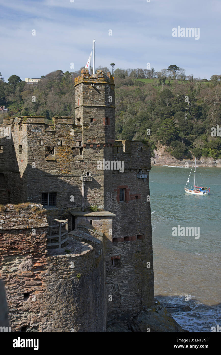 Dartmouth Castle overlooks the River Dart at Dartmouth Devon England UK ...