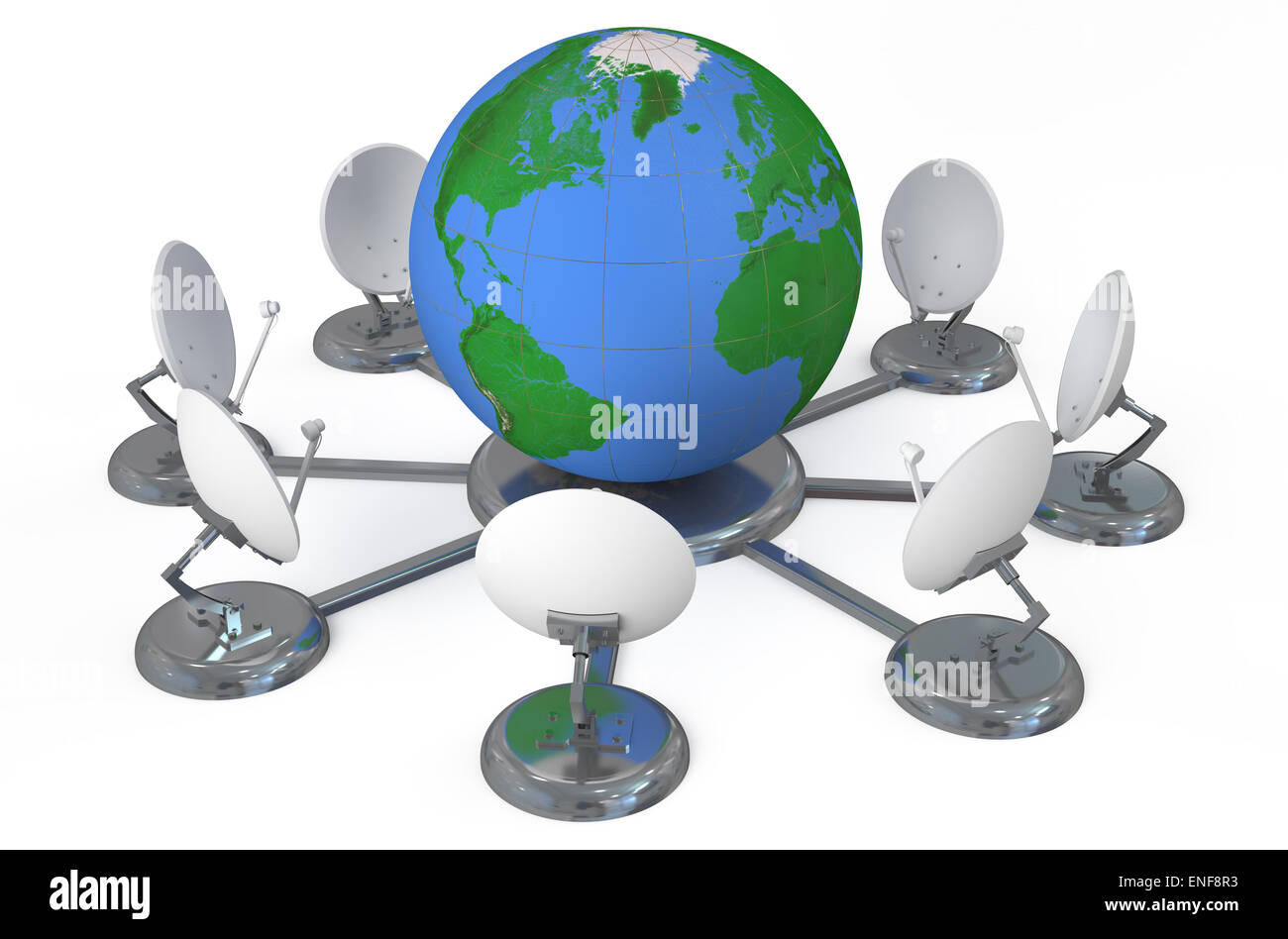 global telecommunications concept isolated on white background Stock ...