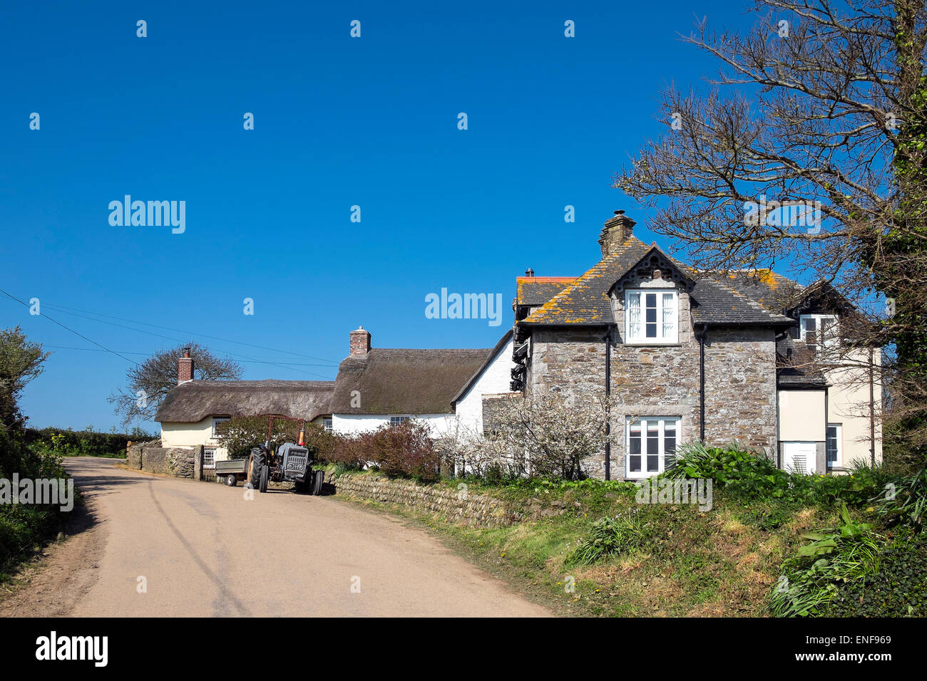Farmhouse in St.Anthony-in-Meneage, Cornwall, UK Stock Photo - Alamy