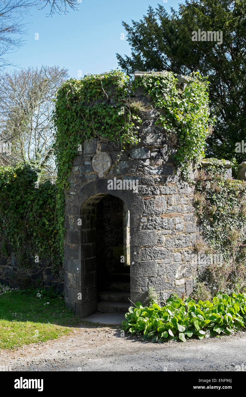 The Turret a folly building on the Trelowarren estate near Helston In ...