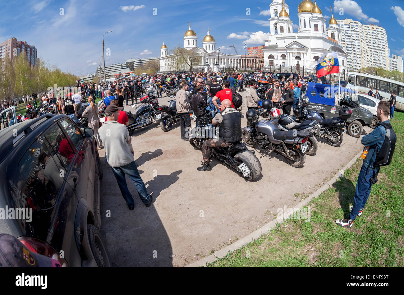 The traditional annual May Day gathering of bikers Stock Photo - Alamy
