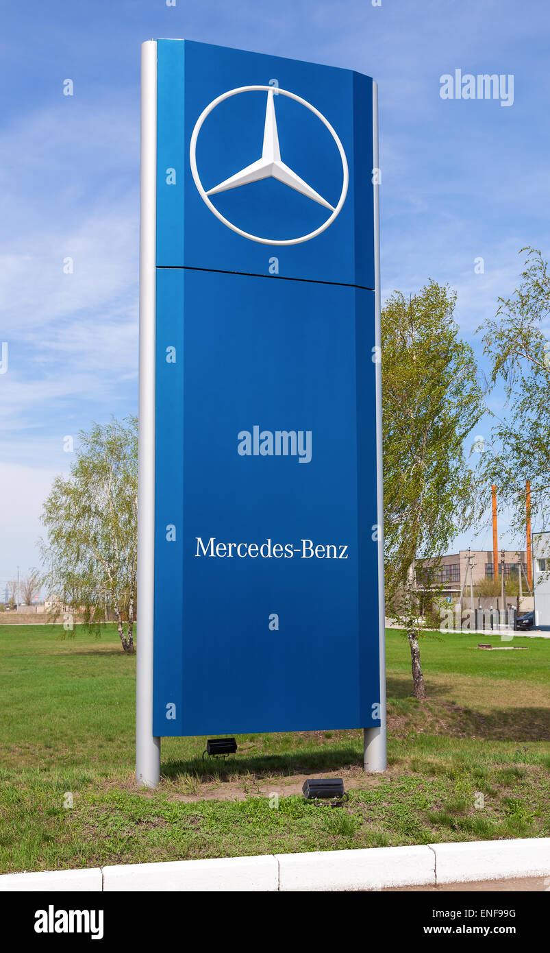 Official dealership sign of Mercedes-Benz. Mercedes-Benz is a German ...