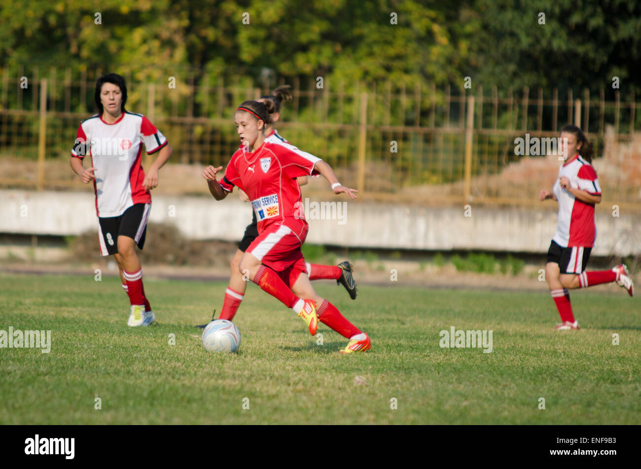 Football match, women Stock Photo - Alamy