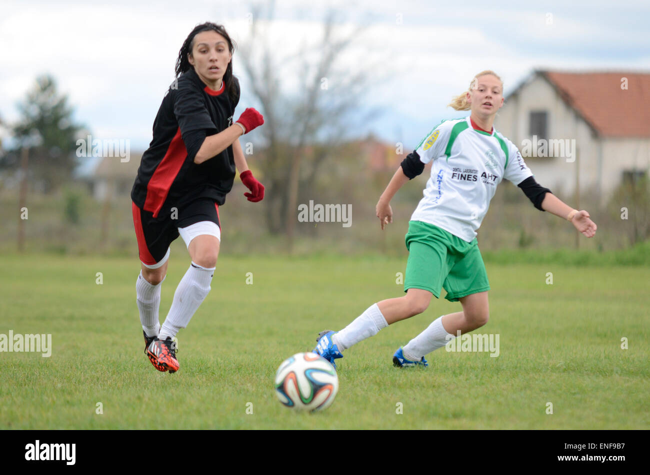 Football match, women Stock Photo - Alamy