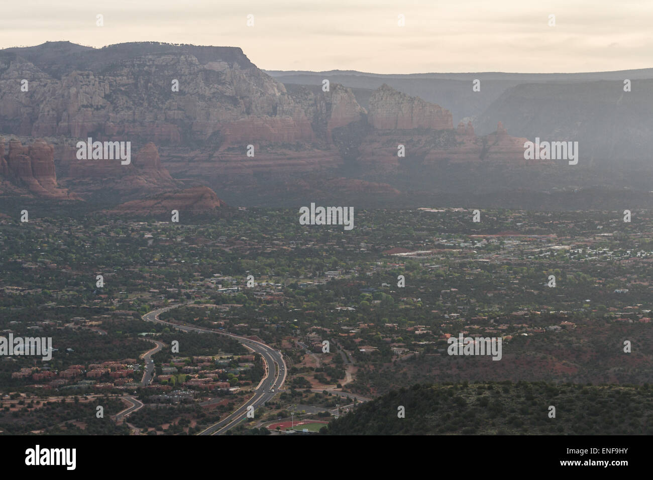 Aerial view of the red rock landscape of Sedona Arizona Stock Photo - Alamy