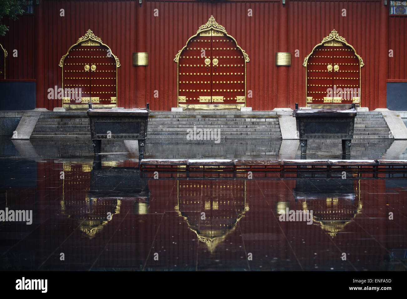 Color detail with a temple doors in Beijing, China Stock Photo - Alamy