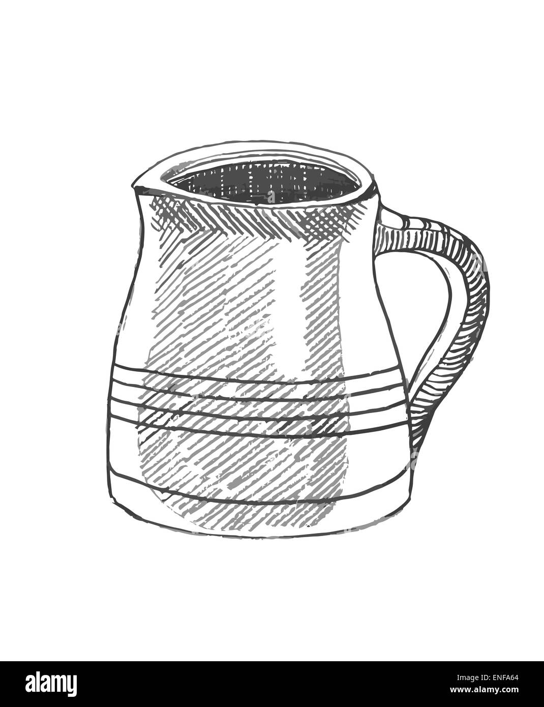Jug. Vectorized hand-drawn style grunge illustration Stock Vector Image ...