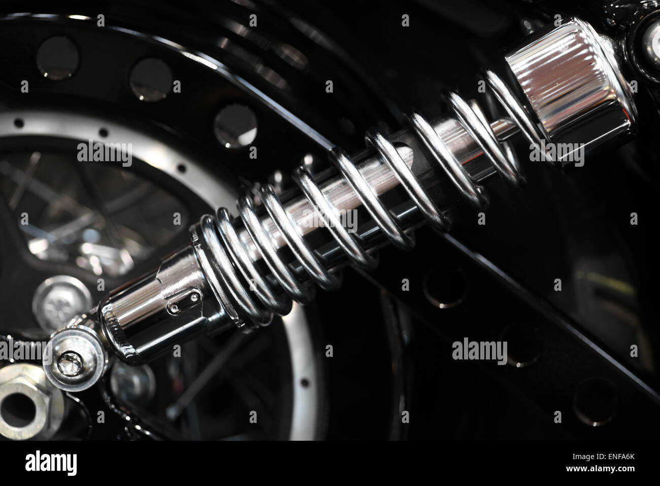 Shock absorber of motor bike with wheel hi-res stock photography and ...