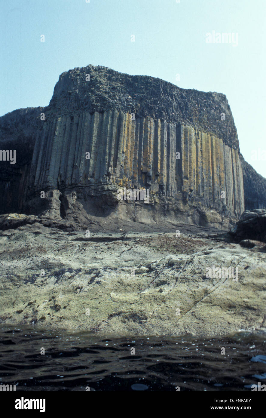Basalt rock columns at fingal Cave on the Isle of Staff, Scotland Circa ...