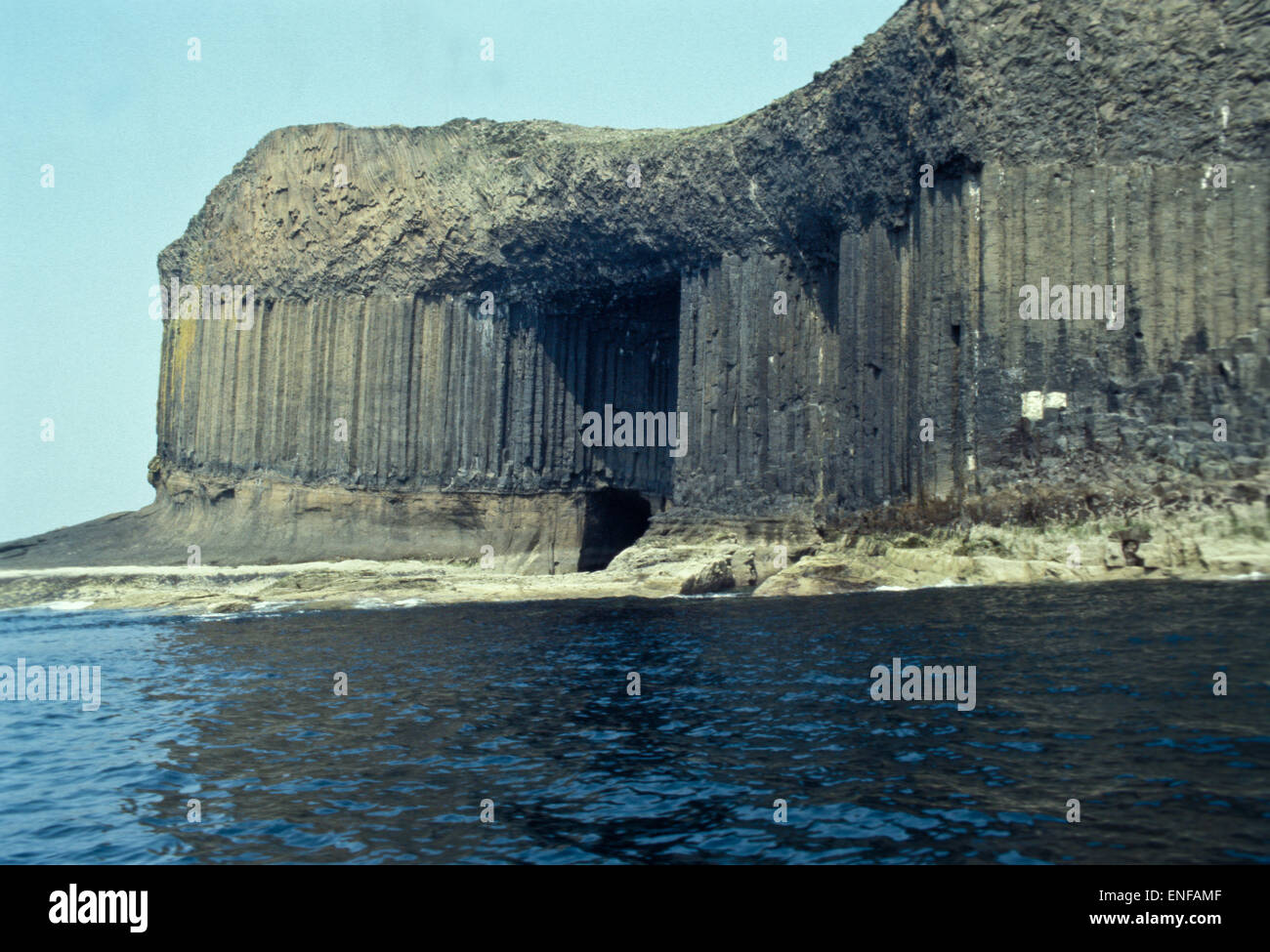 Basalt rock columns at fingal Cave on the Isle of Staff, Scotland Circa ...