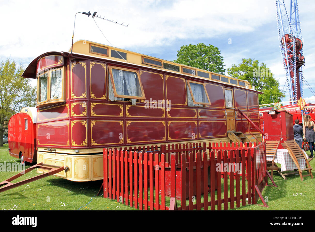 Showman's caravan, Carter's Steam Fair. Traditional historic travelling ...