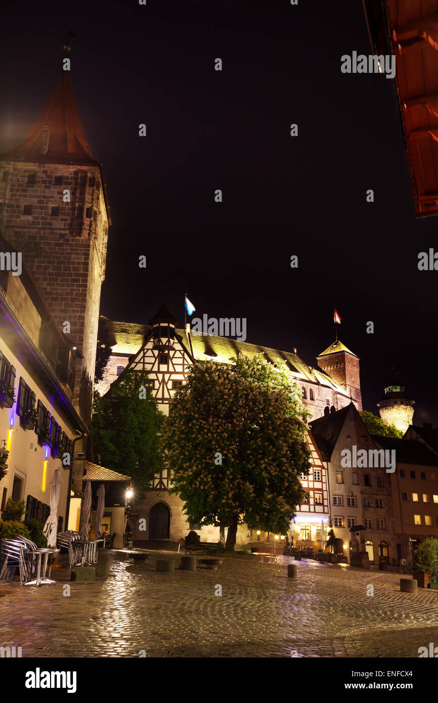 Night view of Nuremberg after rain, Bavaria Stock Photo - Alamy