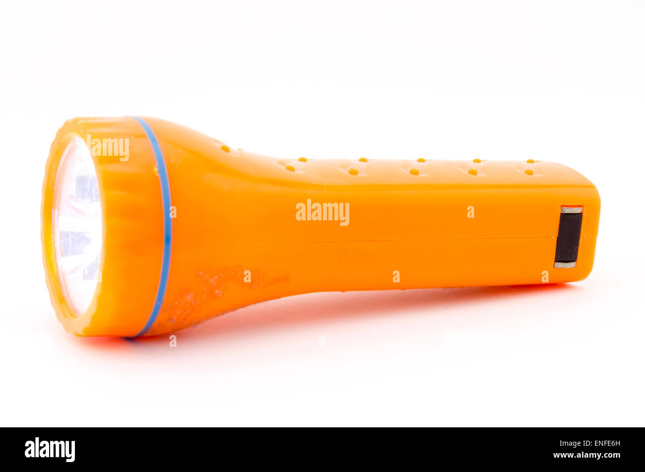 orange flashlight isolated on white background Stock Photo - Alamy