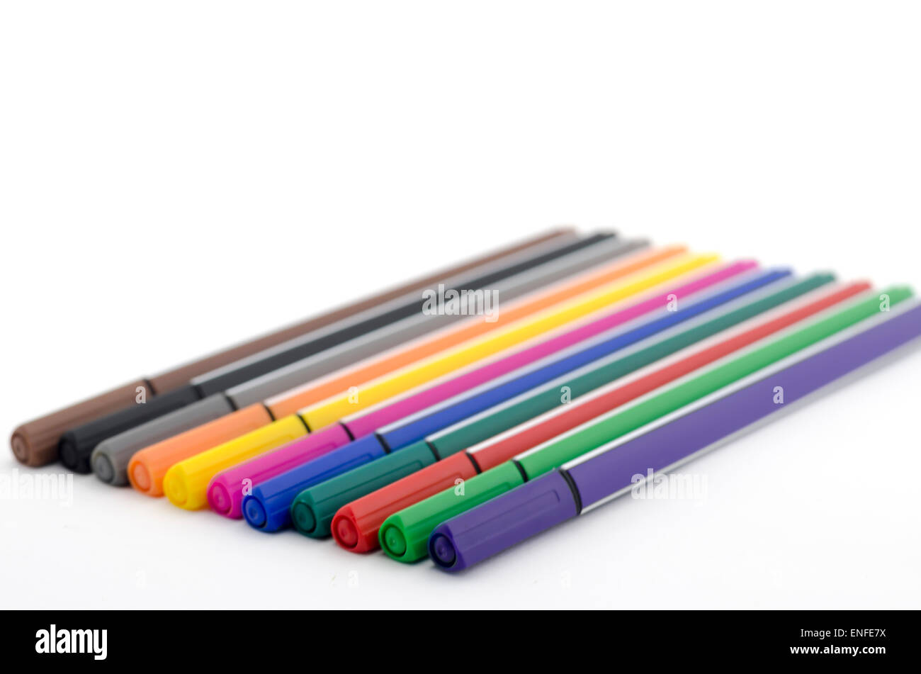 colorful pens isolated on white background Stock Photo - Alamy