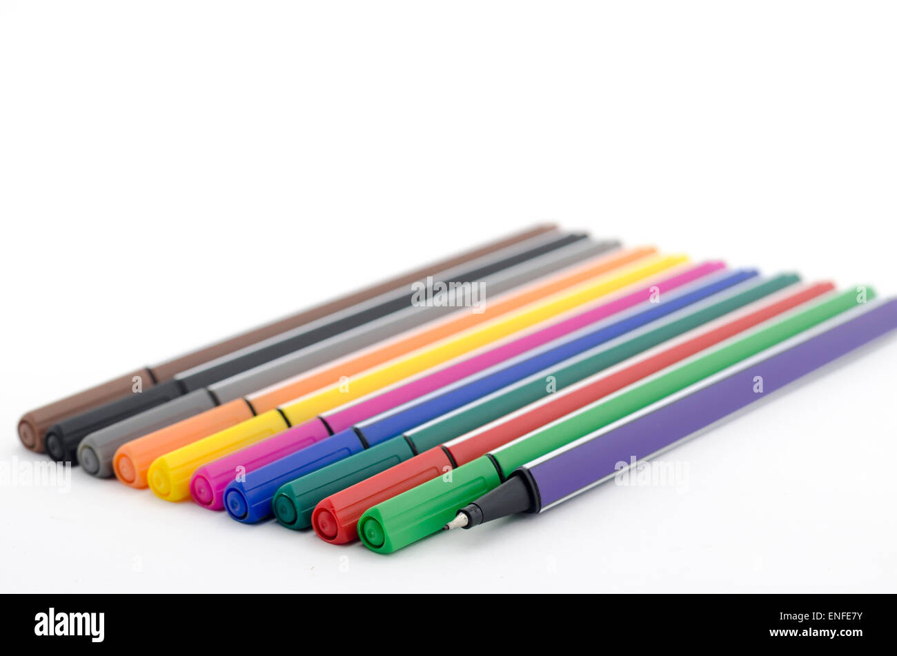 colorful pens isolated on white background Stock Photo - Alamy