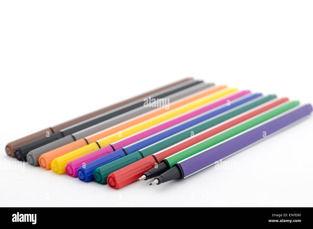 colorful pens isolated on white background Stock Photo - Alamy