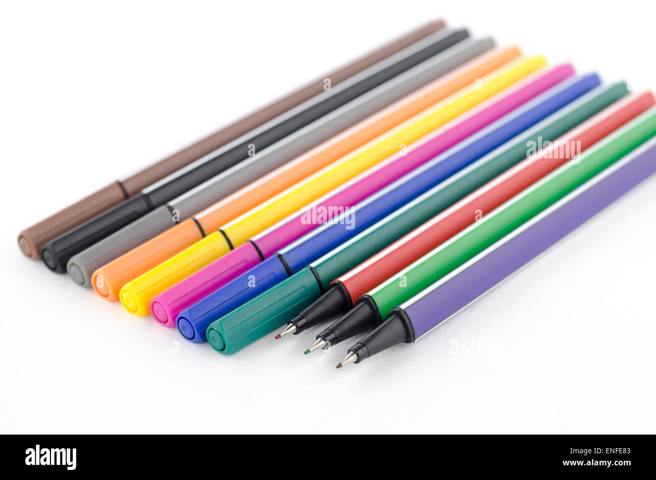 colorful pens isolated on white background Stock Photo - Alamy