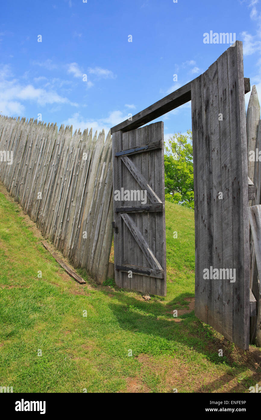 Gate in the walls of a Fort Loudoun State Park, TN, French and Indian ...