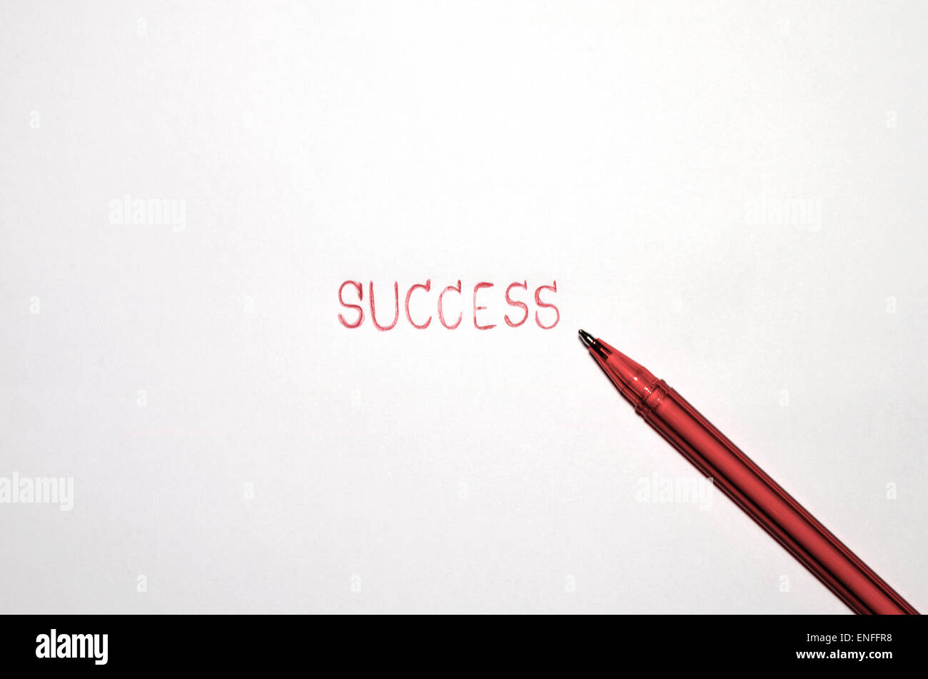red success word with red pen isolated on white background Stock Photo ...
