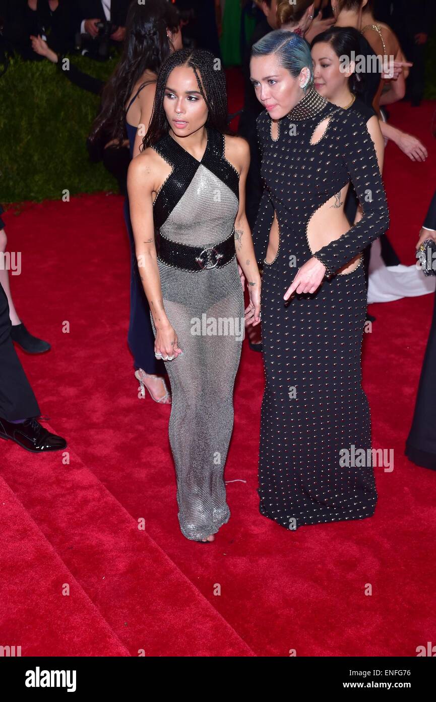 New York, NY, USA. 4th May, 2015. Zoe Kravitz, Miley Cyrus at arrivals ...