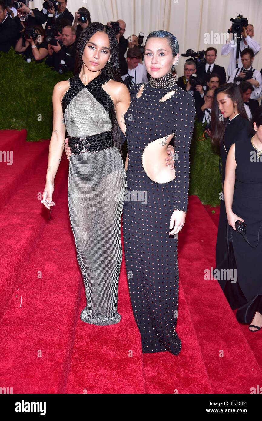 New York, NY, USA. 4th May, 2015. Zoe Kravitz, Miley Cyrus at arrivals ...