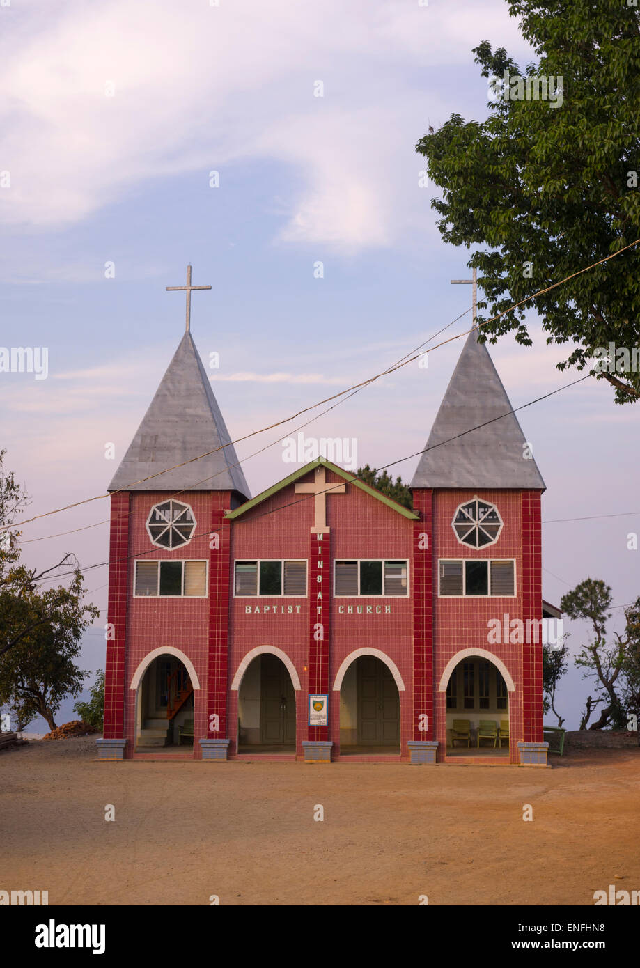 Baptist Church, Mindat, Myanmar Stock Photo - Alamy