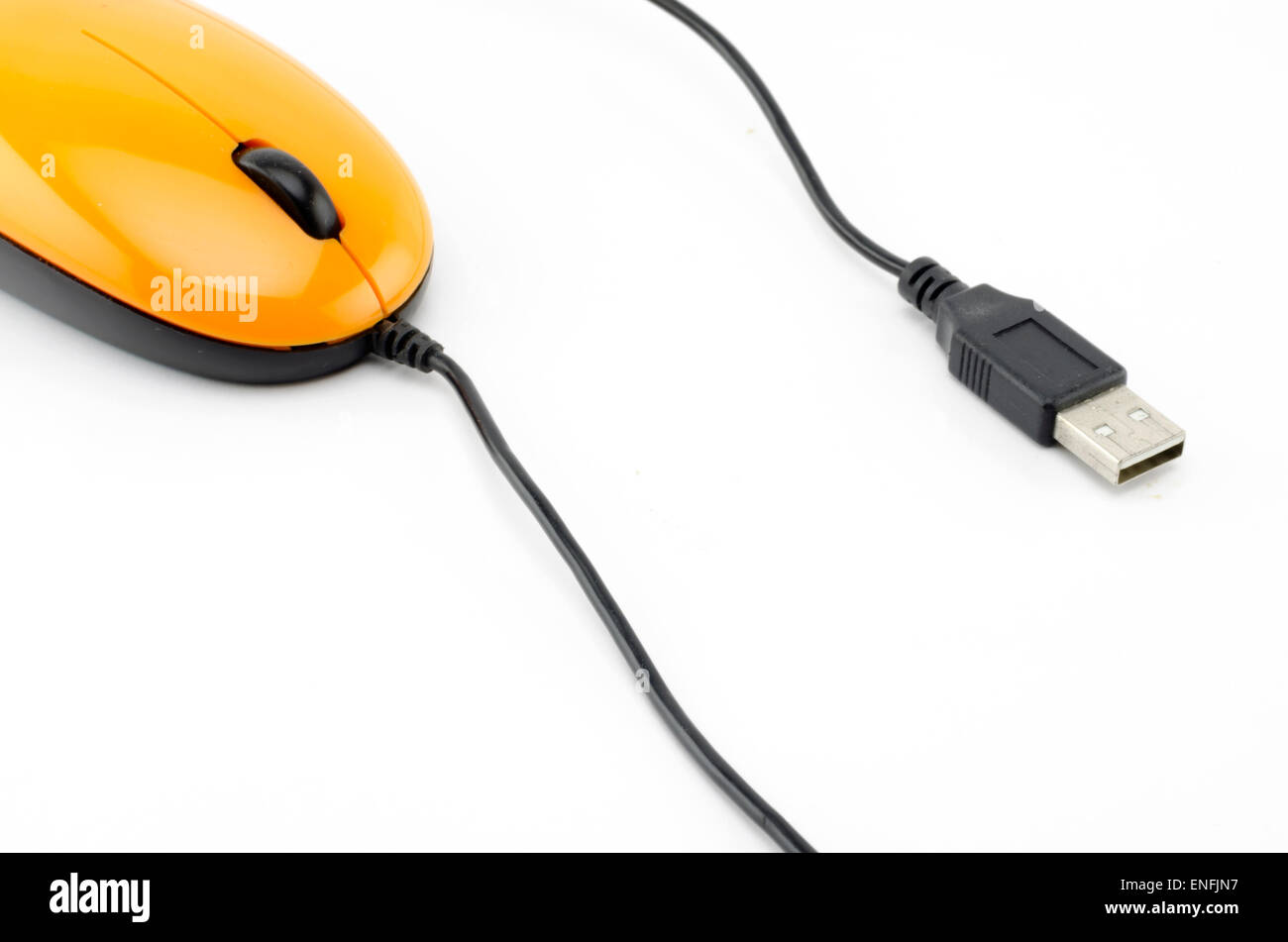 orange computer mouse isolated on white background Stock Photo - Alamy