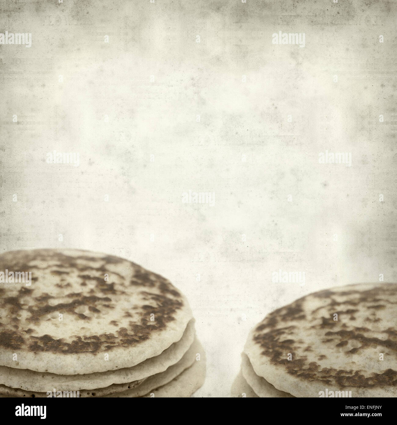 textured old paper background with stacked pancakes Stock Photo - Alamy
