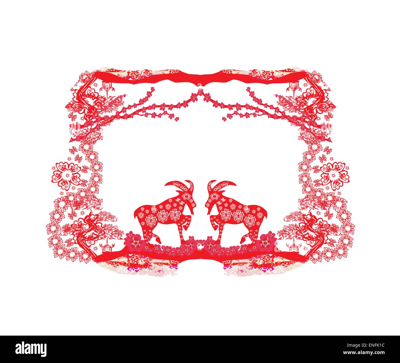 Year goat chinese mid autumn festival Stock Vector Images - Alamy