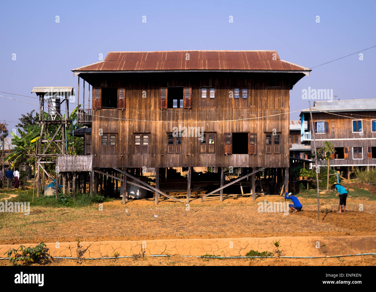 Typical House On Stilts, Inle Lake, Myanmar Stock Photo - Alamy
