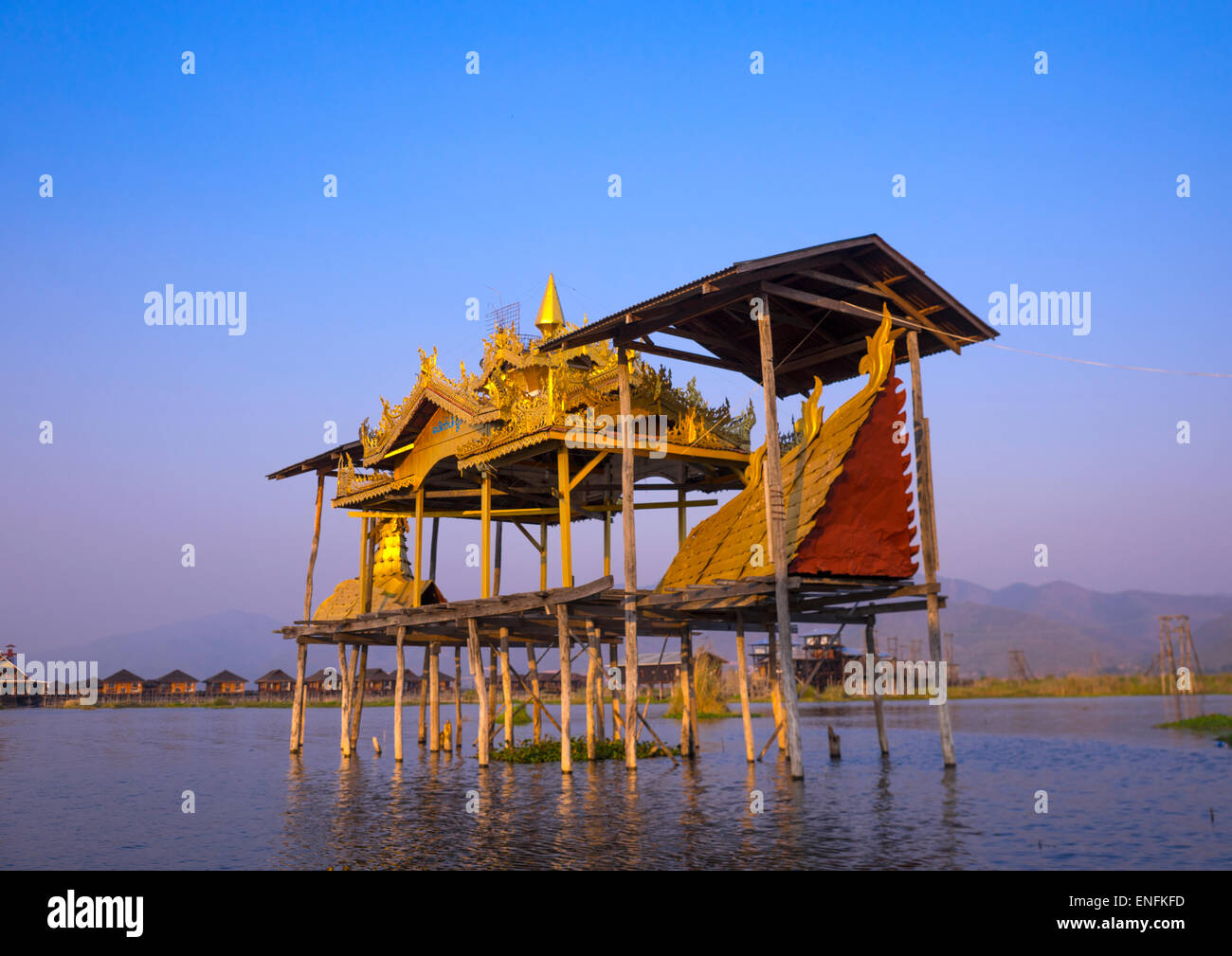 Temple In The Water, Inle Lake, My Stock Photo - Alamy