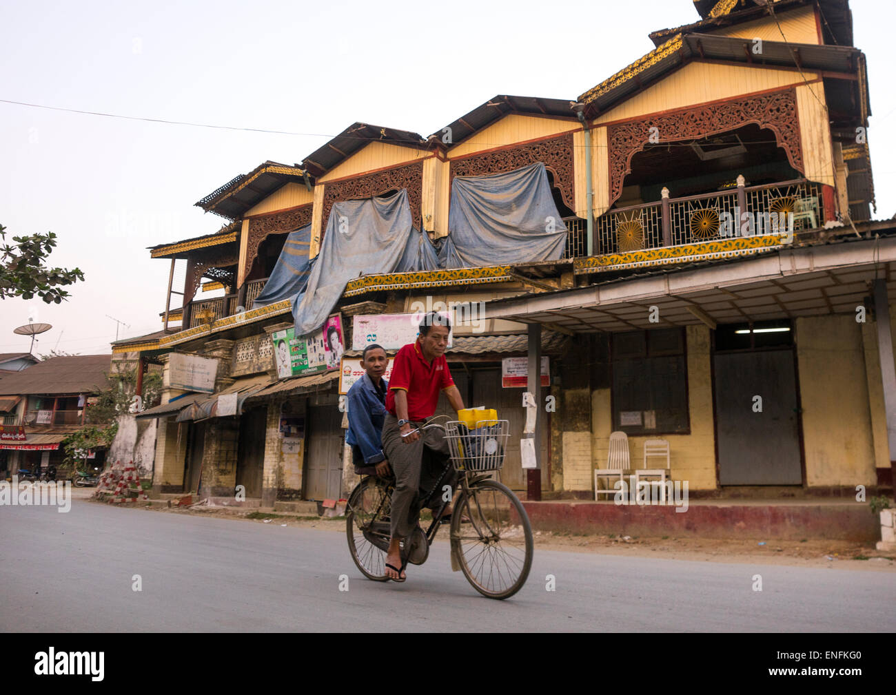 Old Colonial Houses And Stores, Thandwe, Myanmar Stock Photo - Alamy