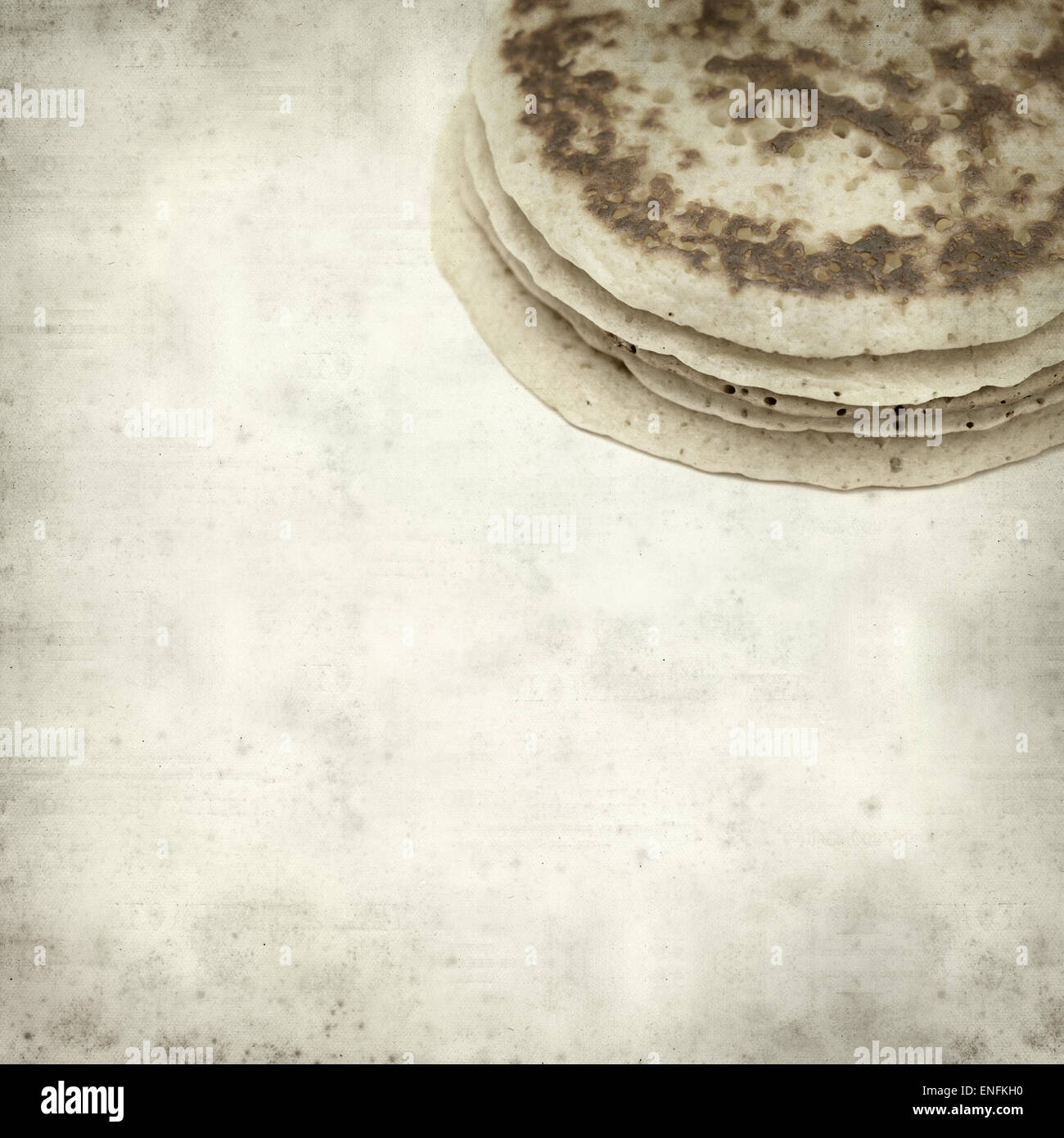 textured old paper background with stacked pancakes Stock Photo - Alamy