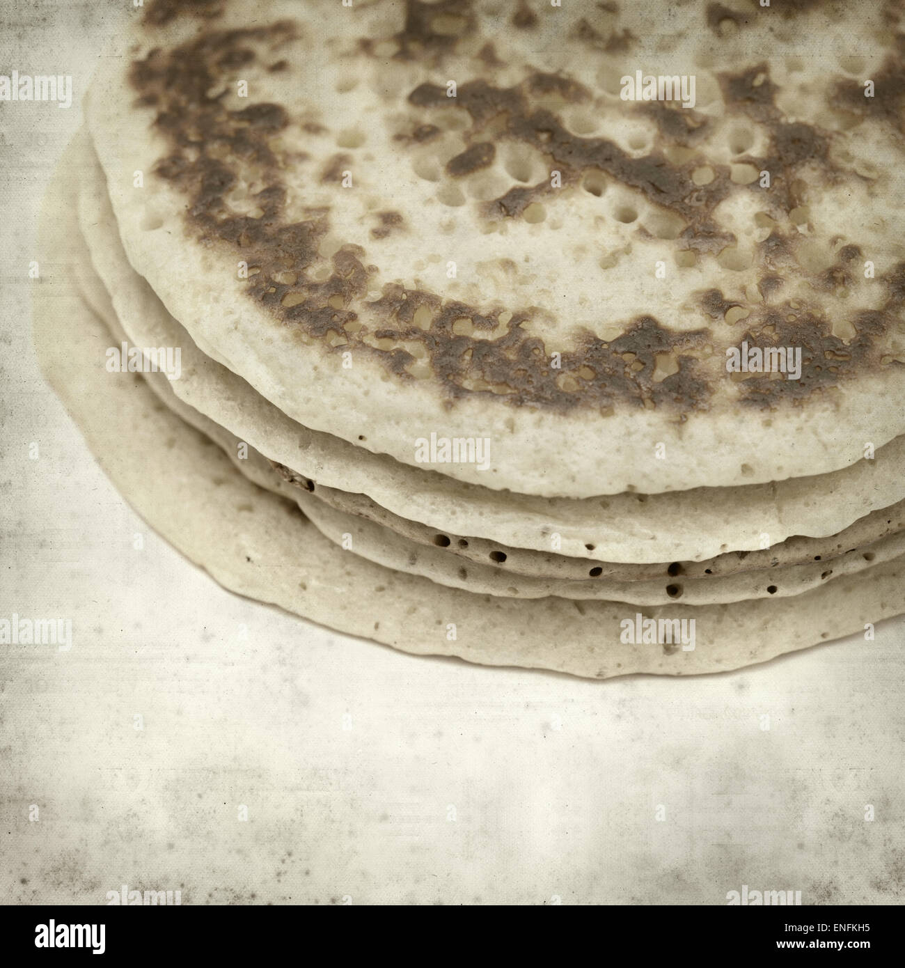 textured old paper background with stacked pancakes Stock Photo - Alamy