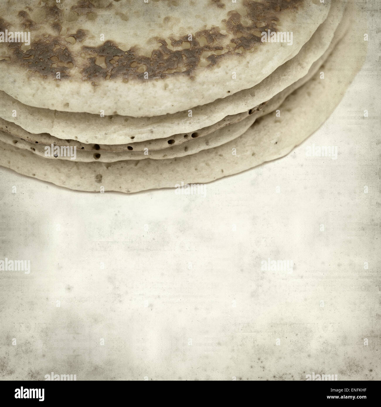 textured old paper background with stacked pancakes Stock Photo - Alamy