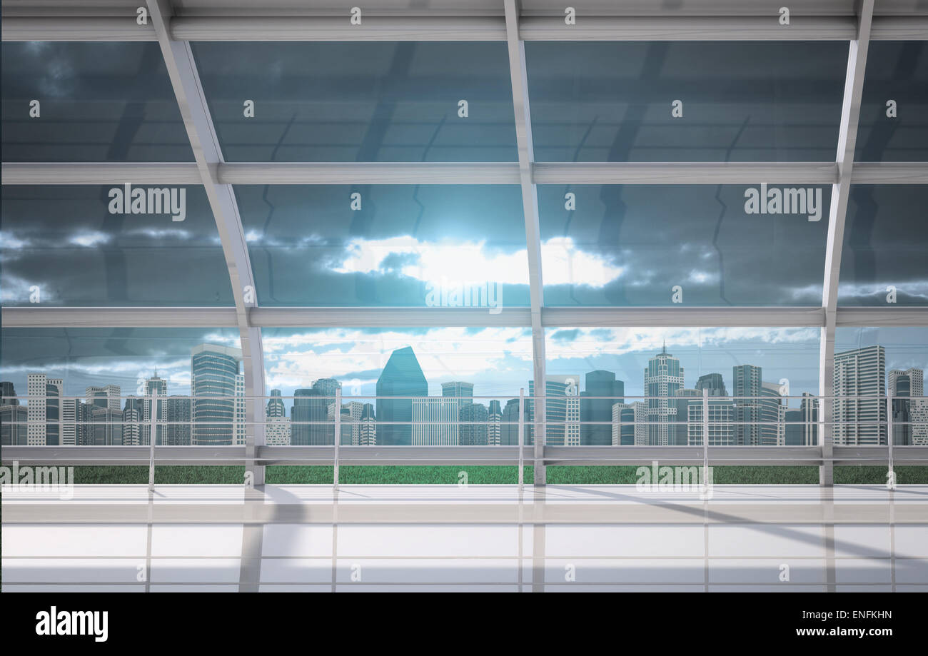 Cityscape outside window Stock Photo - Alamy