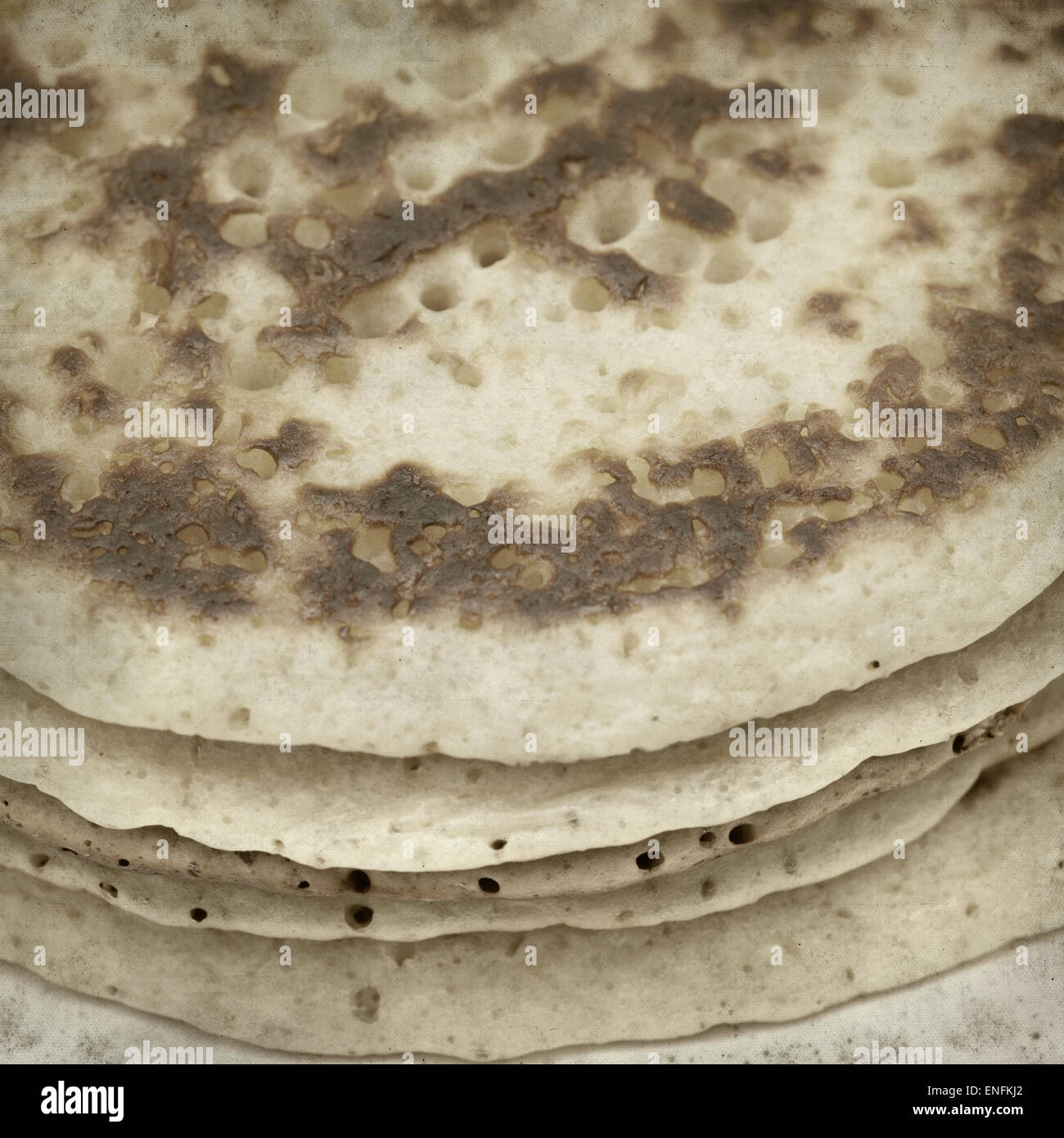 textured old paper background with stacked pancakes Stock Photo - Alamy