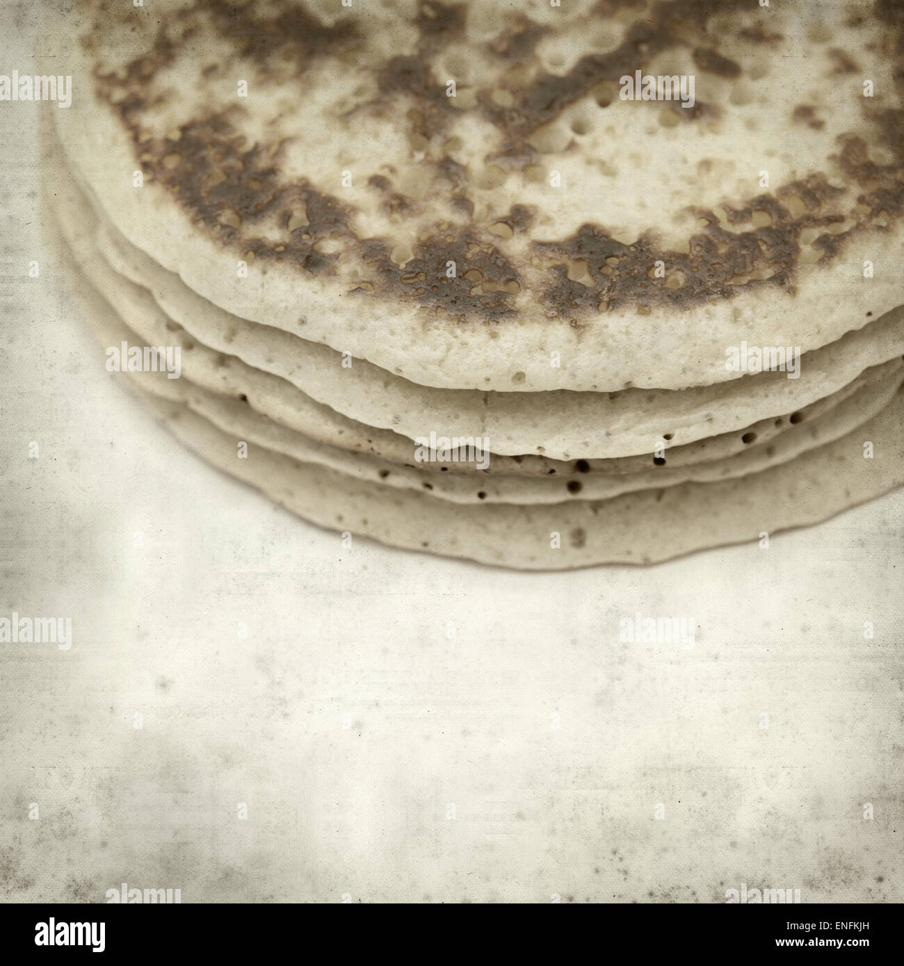 textured old paper background with stacked pancakes Stock Photo - Alamy