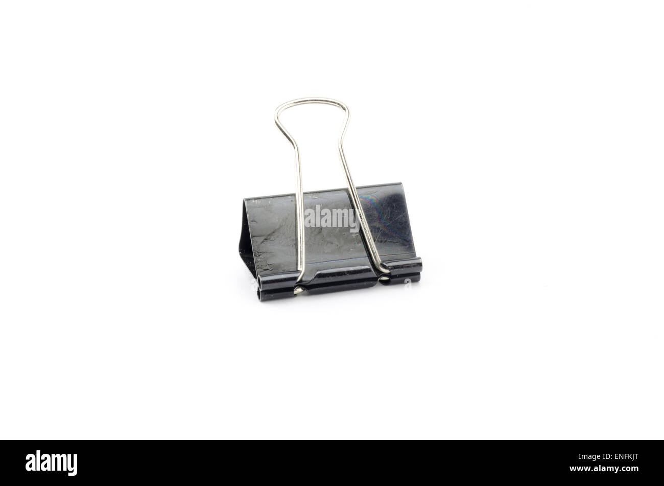 black paper clip isolated on white background Stock Photo - Alamy