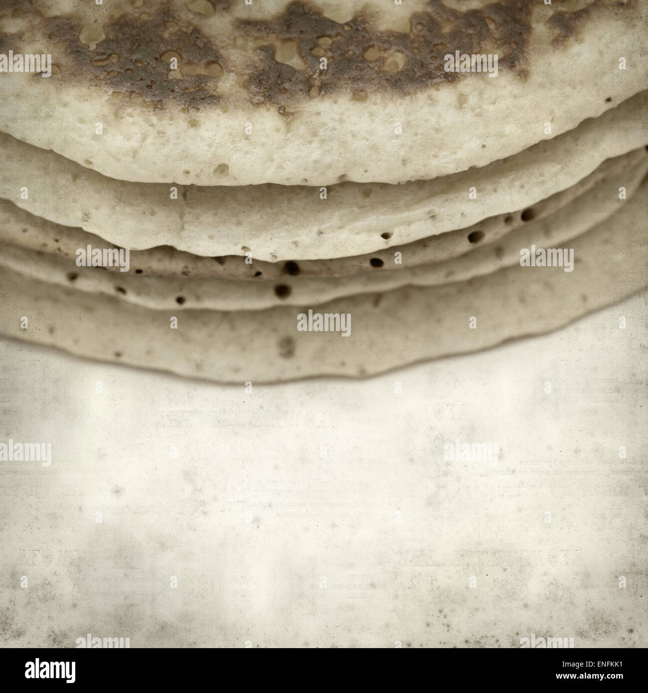 textured old paper background with stacked pancakes Stock Photo - Alamy