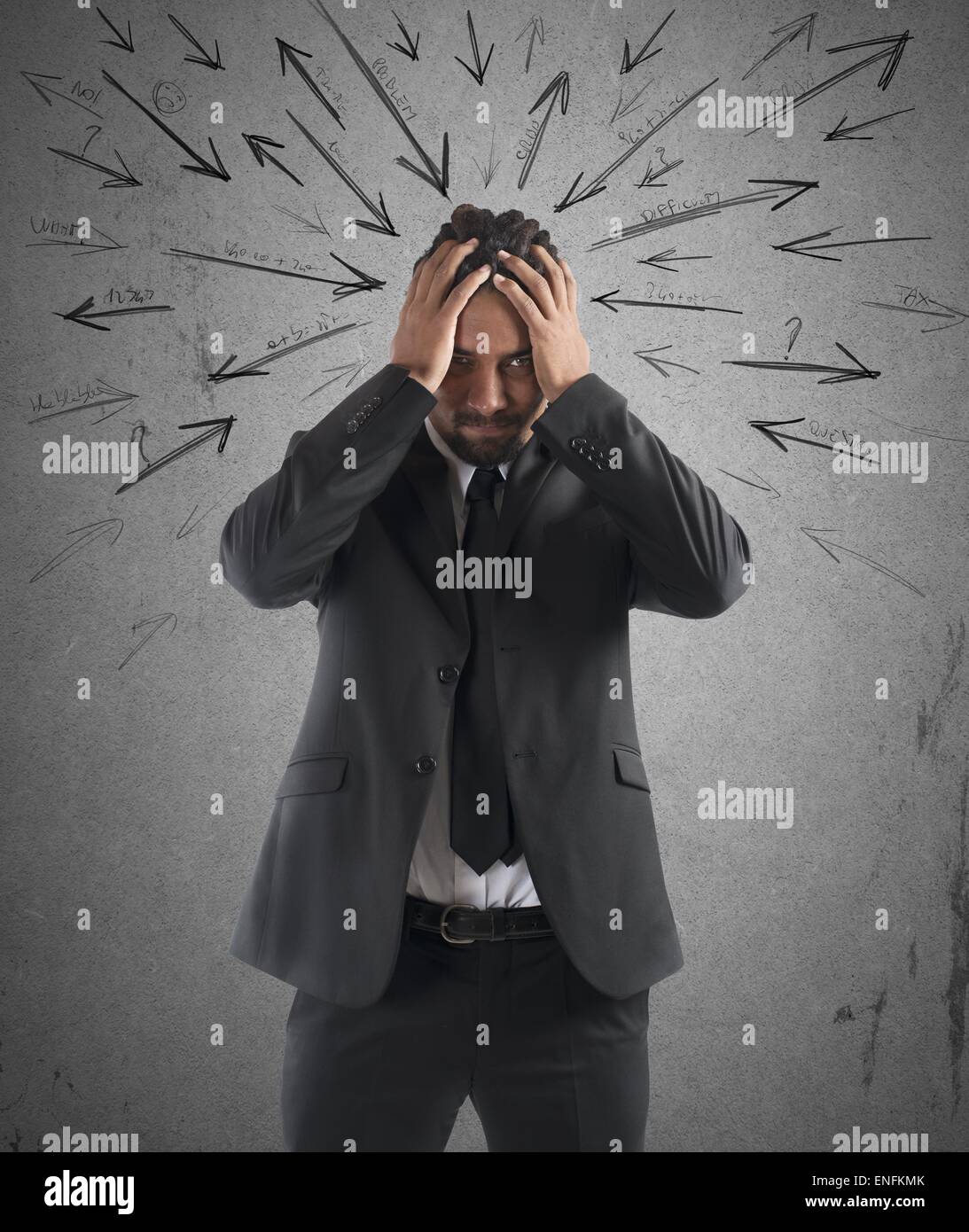 Trouble difficulty man grimace hi-res stock photography and images - Alamy