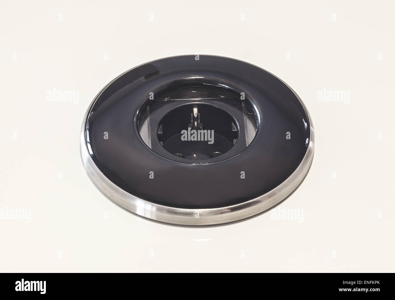 Modern electric plug built in table Stock Photo - Alamy